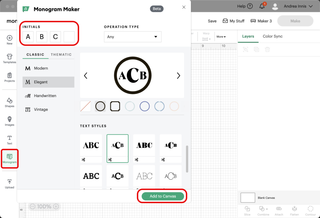 How to Create Free Monogram Projects in Cricut