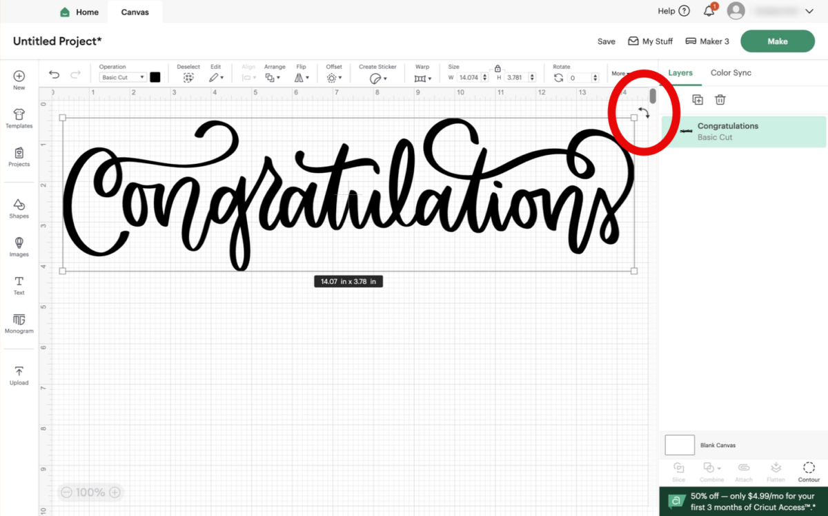 How to Rotate Text and Images in Cricut Design Space
